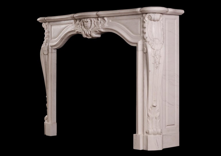 French Transitional Louis XIV/XV Marble Fireplace For Sale at 1stDibs