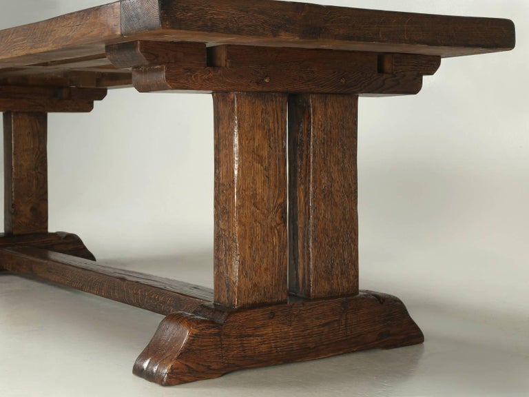 French Trestle Dining Table with Matching Leaves at 1stDibs