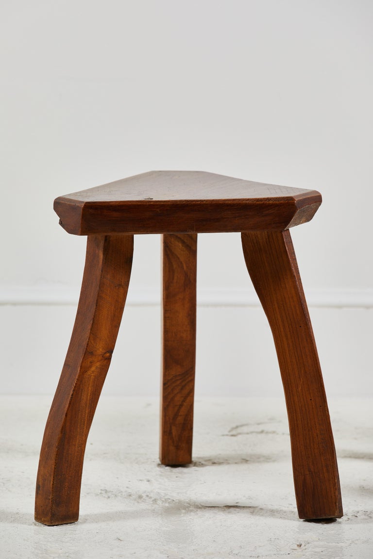 French Triangular Wooden Stool at 1stDibs