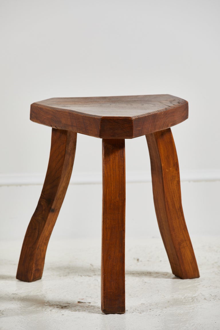 French Triangular Wooden Stool at 1stDibs