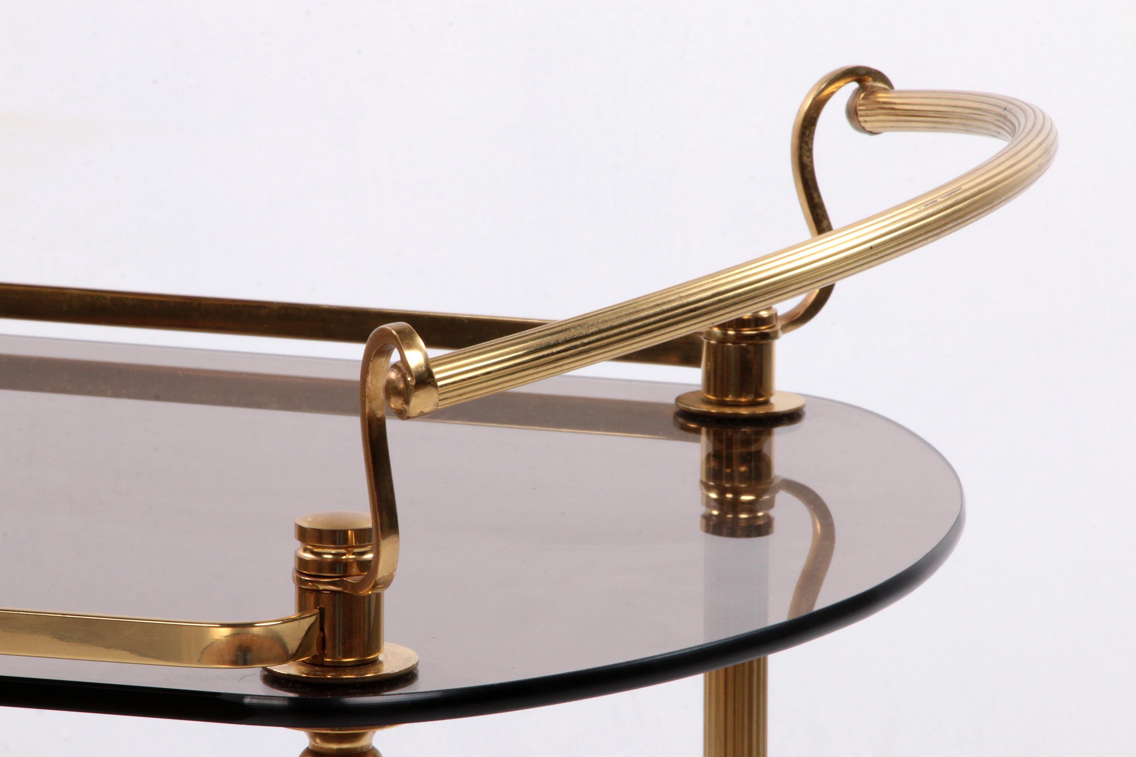 French Trolly Hollywood Regency Style with Smoked Glass 1960s. For Sale ...