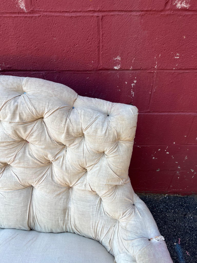 French Tufted Napoleon III Settee For Sale at 1stDibs