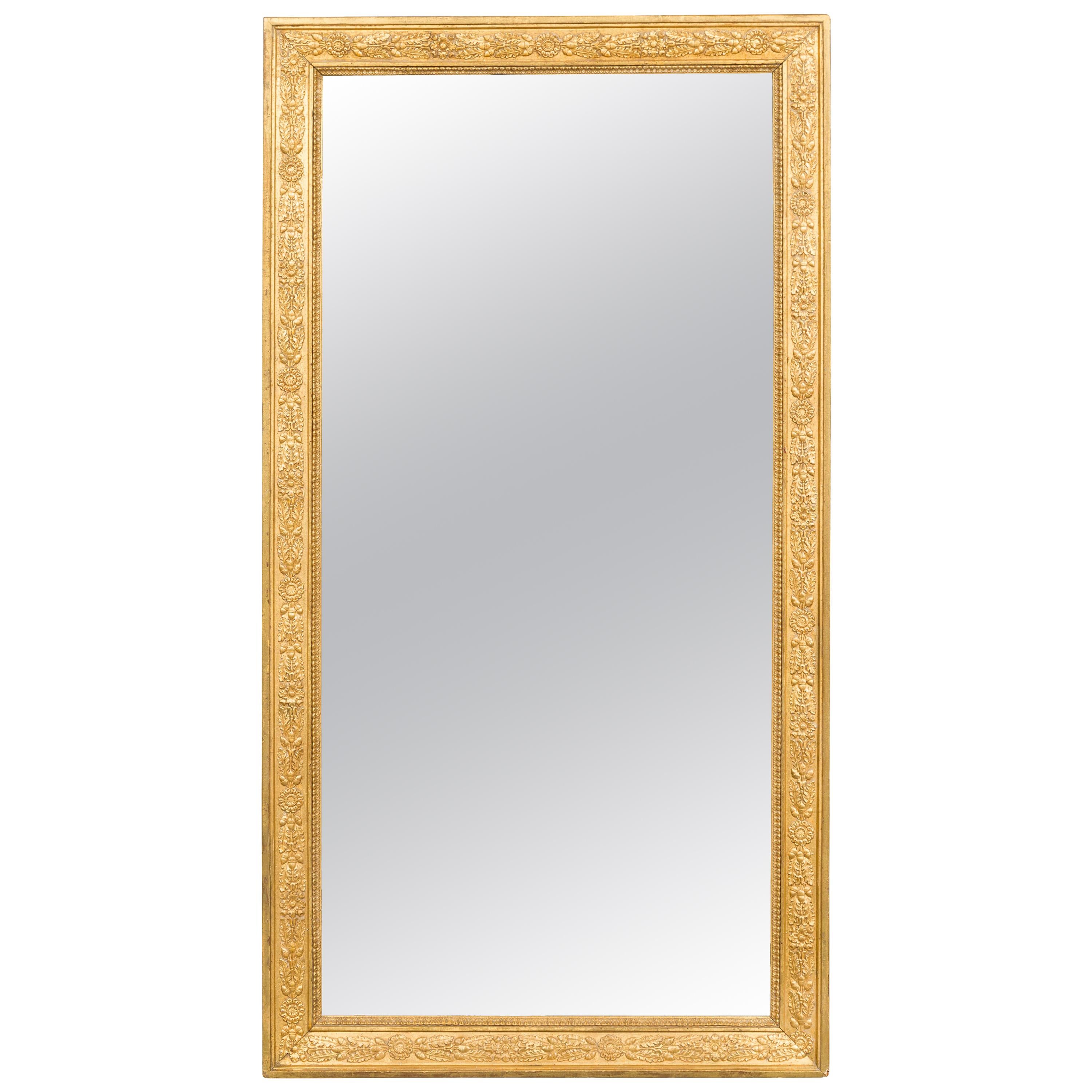 French Turn of the Century Giltwood Split Mirror with Foliage and ...