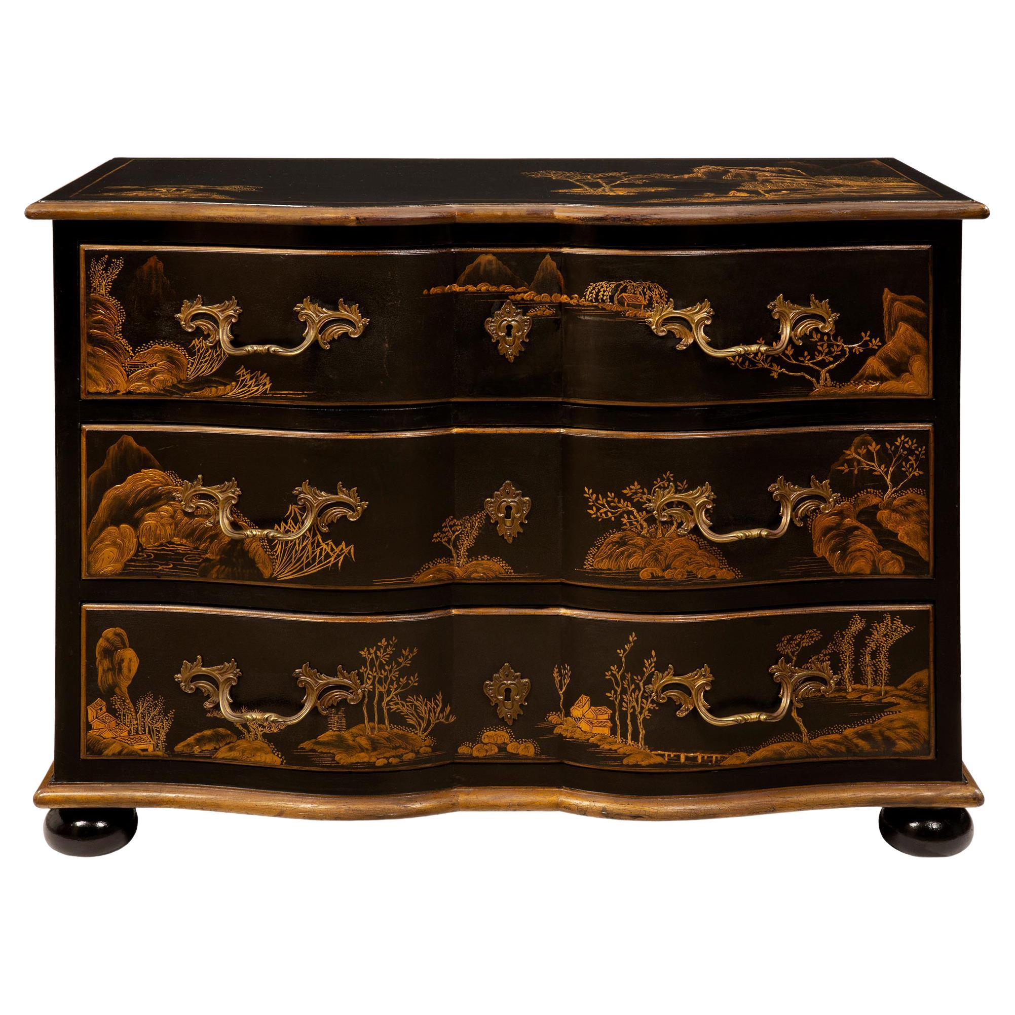 Black And Gold Commode - 13 For Sale on 1stDibs