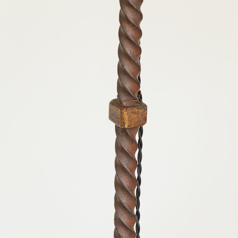 French Twisted Iron Floor Lamp For Sale at 1stDibs
