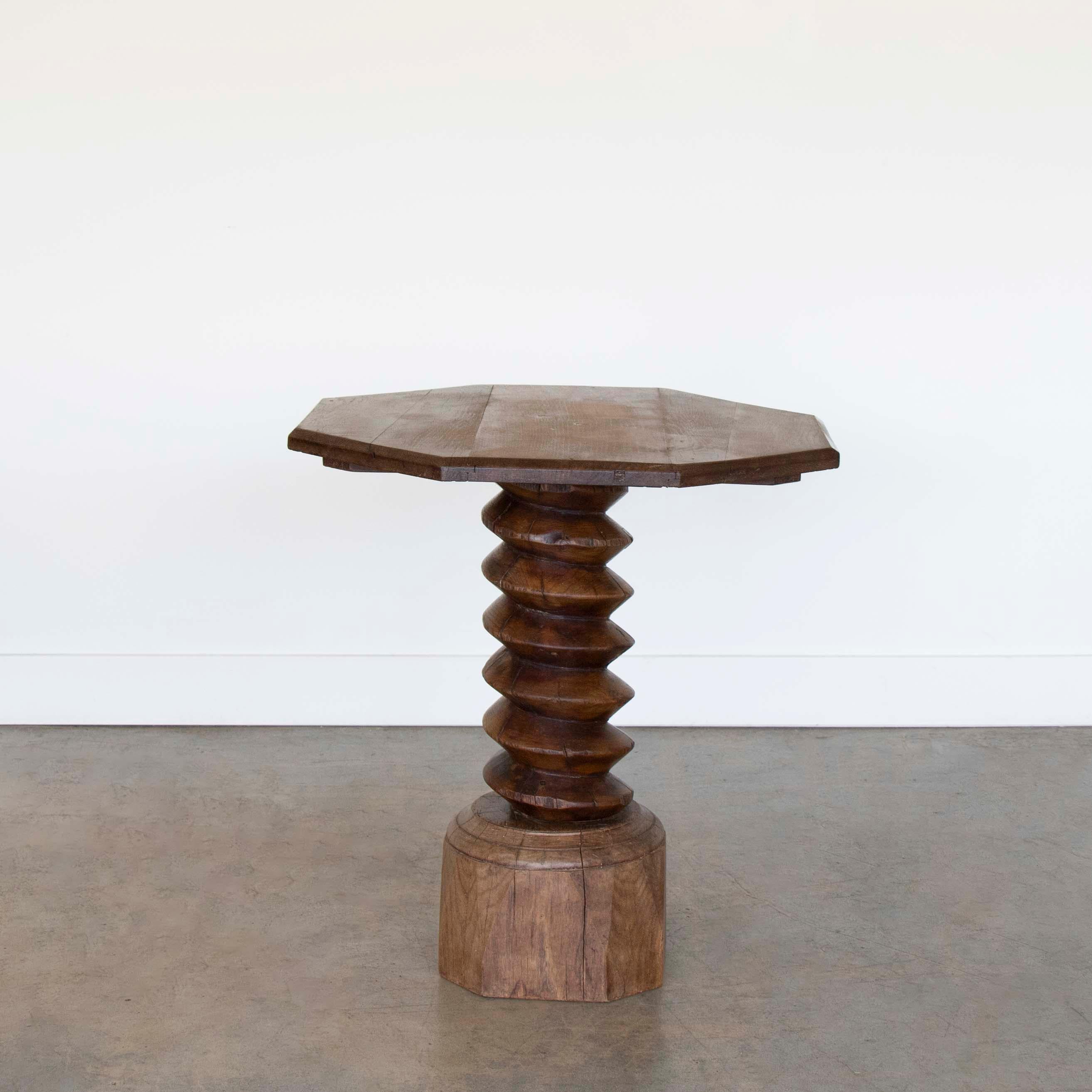 French Twisted Wood Gueridon Table For Sale at 1stDibs