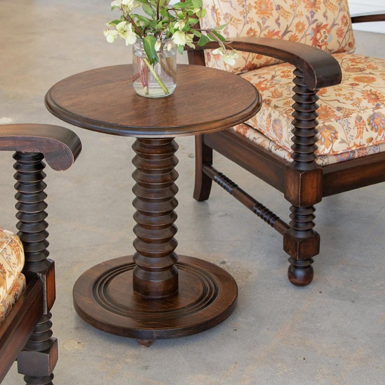 French Twisted Wood Gueridon Table at 1stDibs
