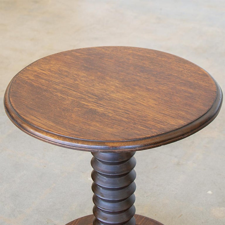 French Twisted Wood Gueridon Table at 1stDibs