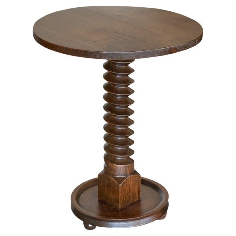 French Twisted Wood Gueridon Table at 1stDibs