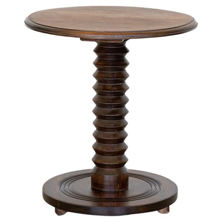 Italian Rattan Gueridon Table with Loop Detail For Sale at 1stDibs