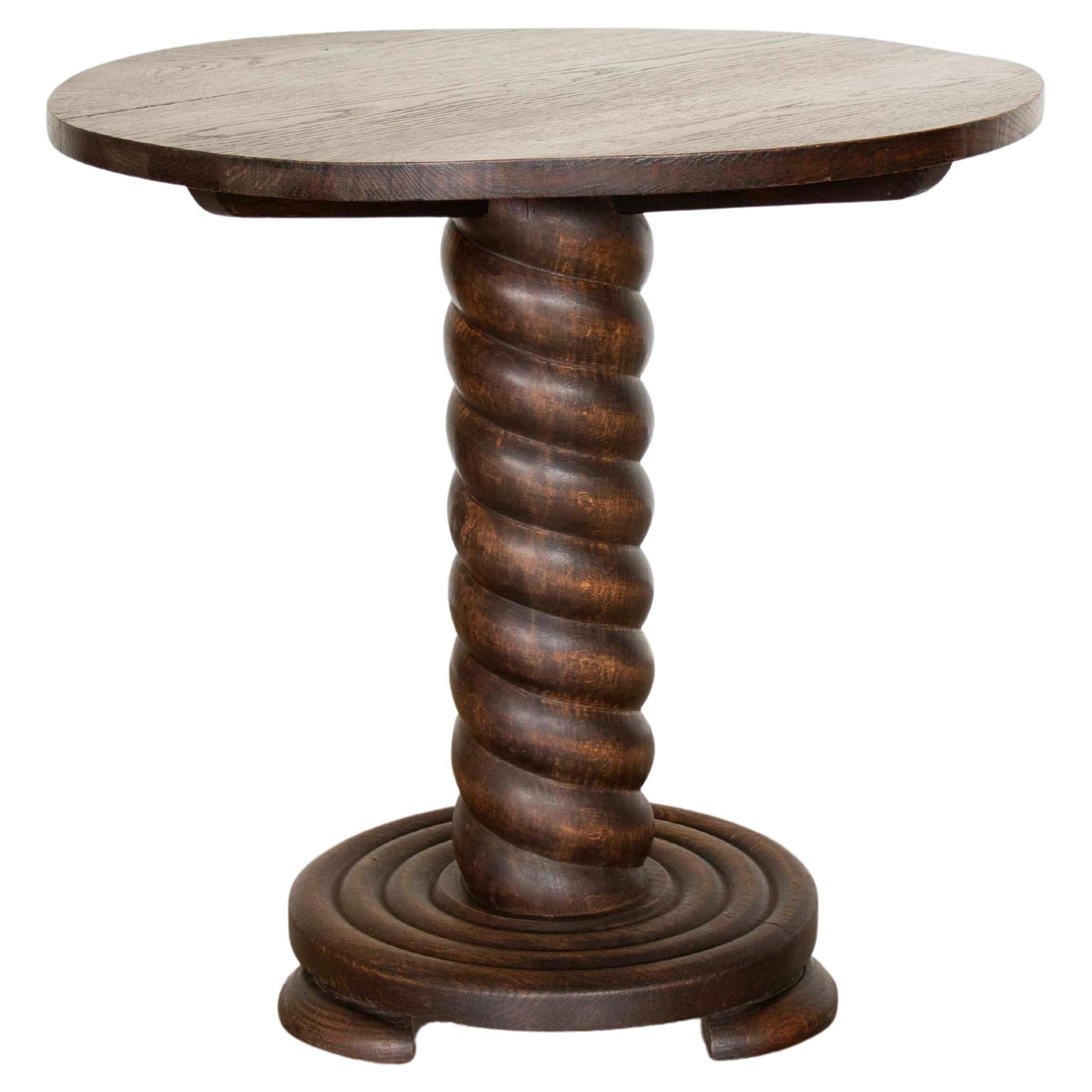 French Twisted Wood Gueridon Table For Sale at 1stDibs