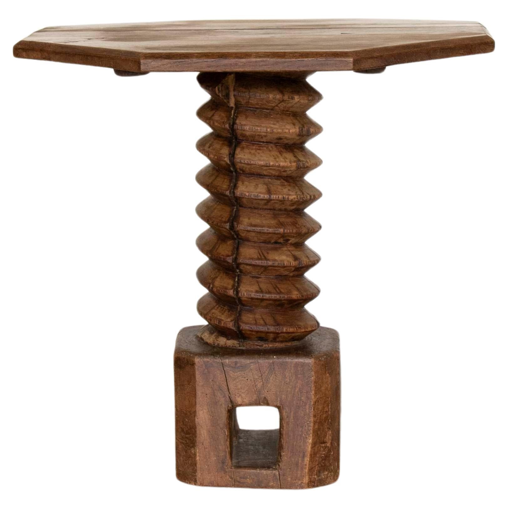 French Twisted Wood Gueridon Table For Sale at 1stDibs