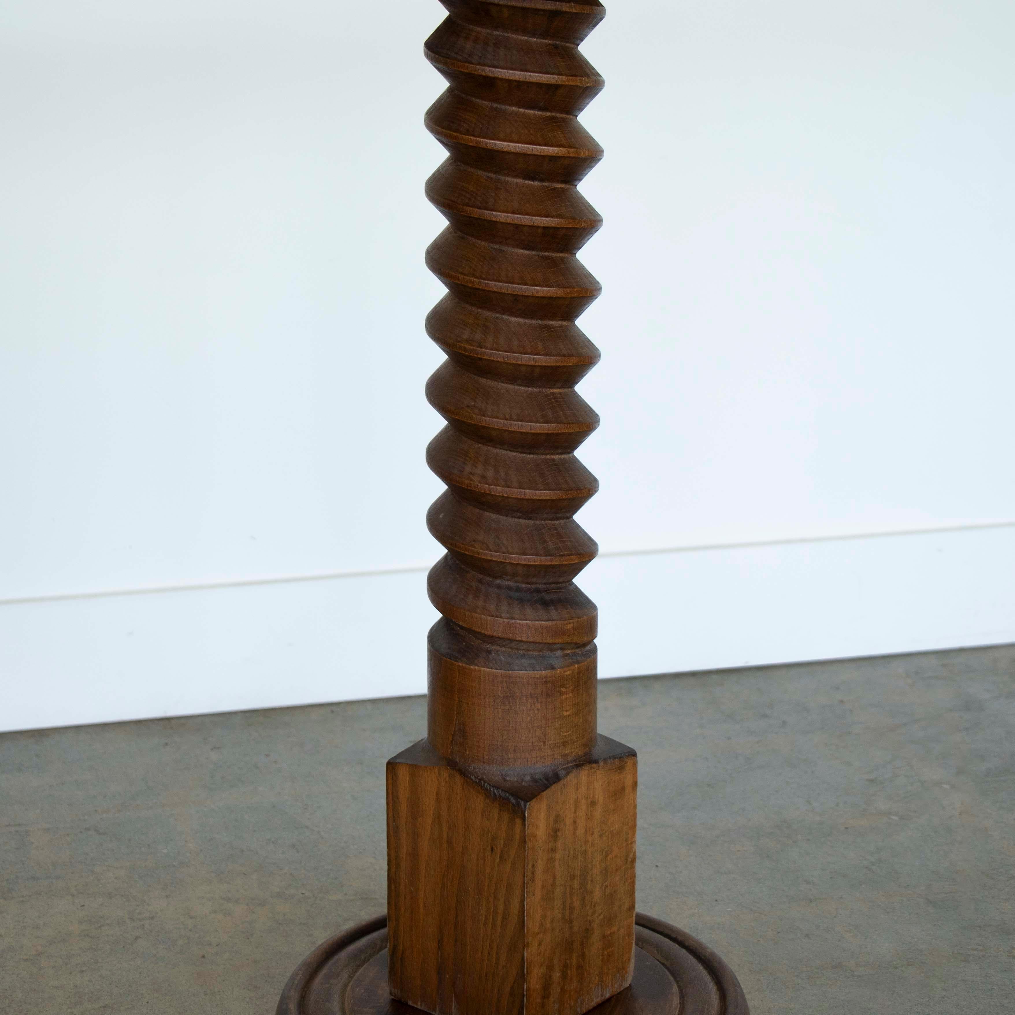 French Twisted Wood Pedestal Table For Sale at 1stDibs