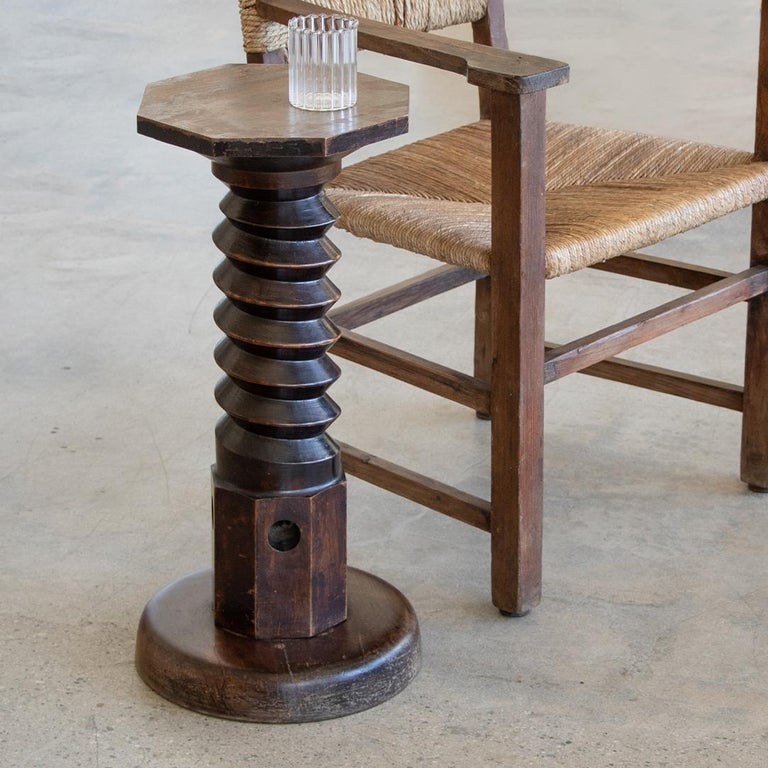 French Twisted Wood Pedestal Table at 1stDibs