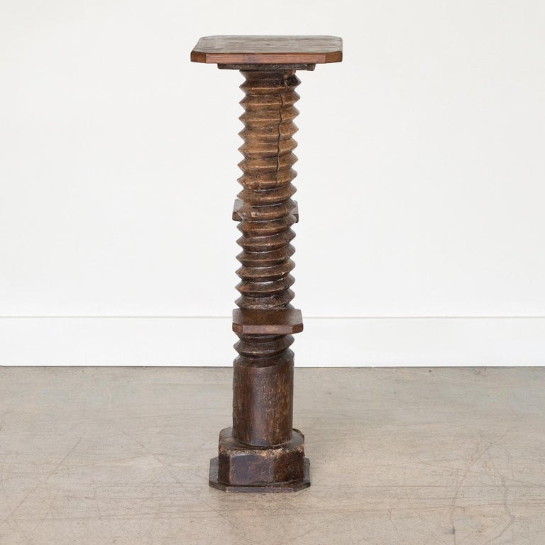 French Twisted Wood Pedestal Table For Sale at 1stDibs