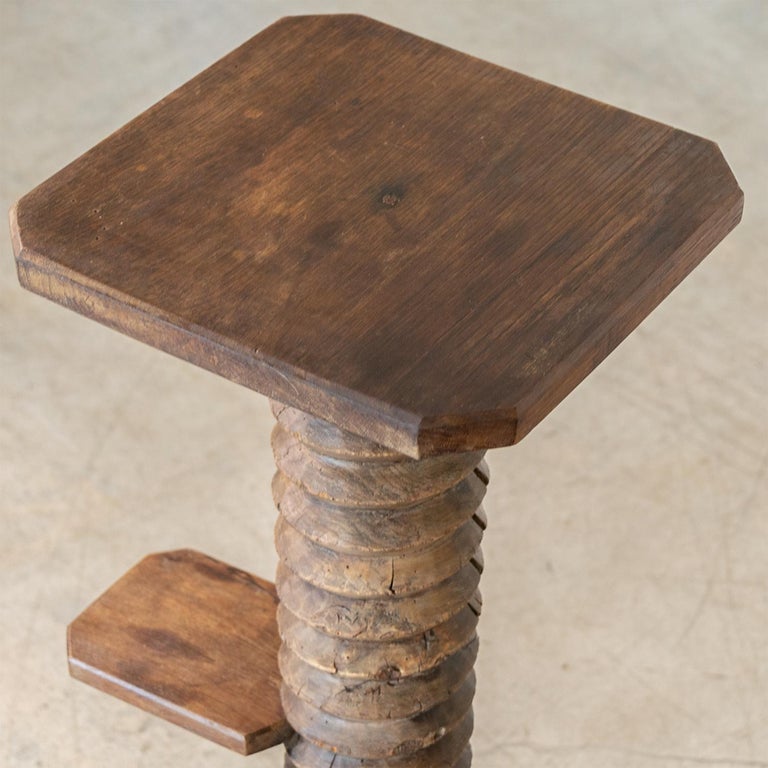 French Twisted Wood Pedestal Table For Sale at 1stDibs