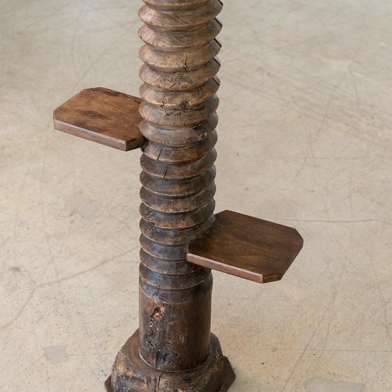 French Twisted Wood Pedestal Table For Sale at 1stDibs