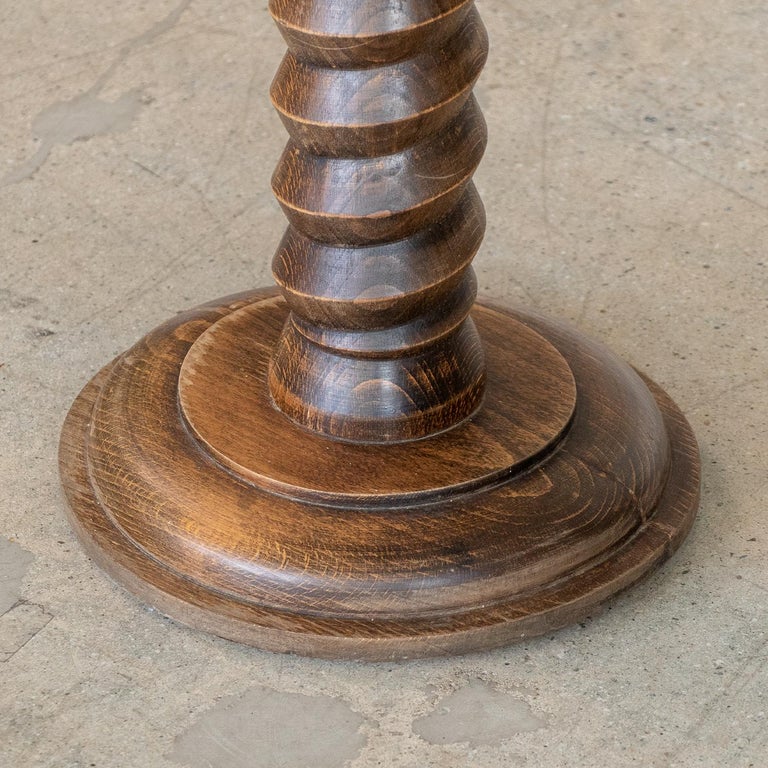 French Twisted Wood Pedestal Table For Sale at 1stDibs