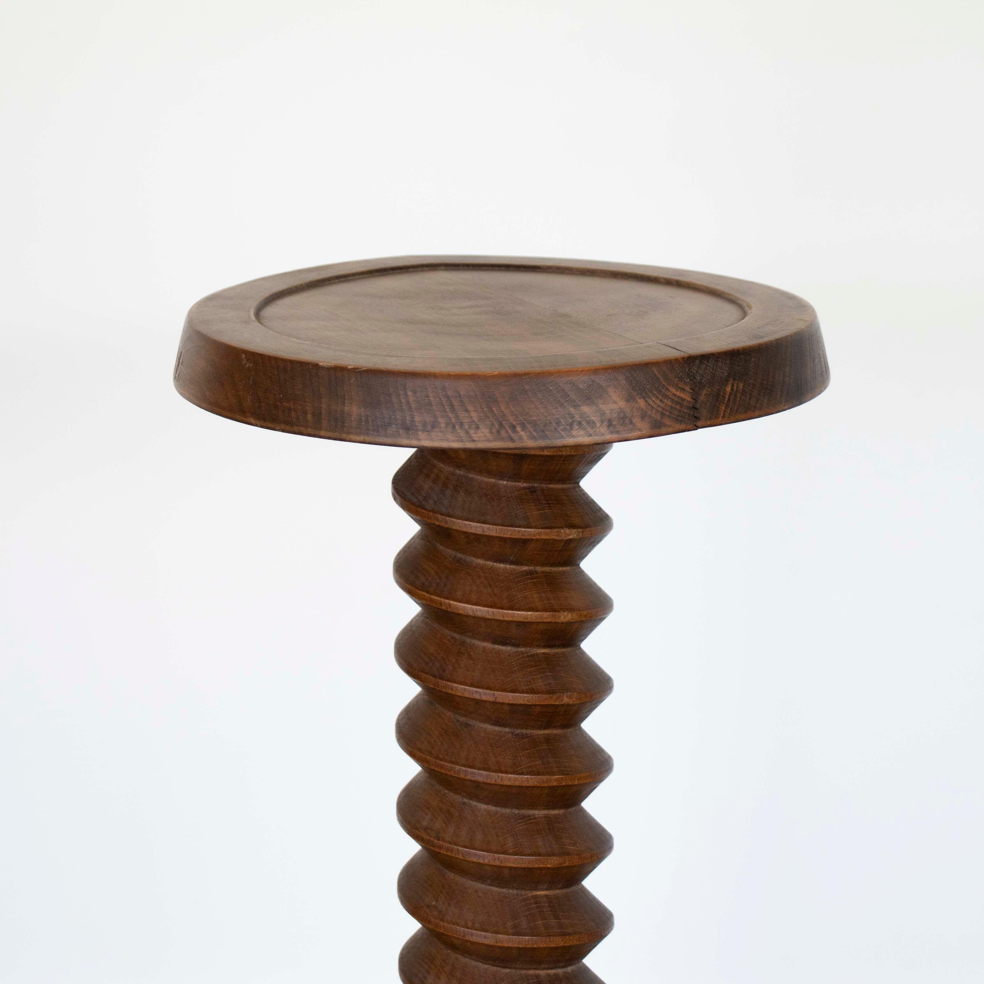 French Twisted Wood Pedestal Table For Sale at 1stDibs