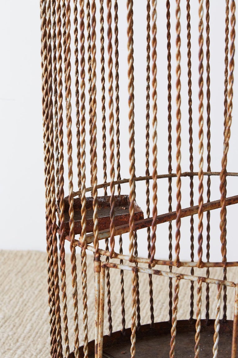 French Twisted Wrought Iron Standing Bird Cage at 1stDibs | wrought ...