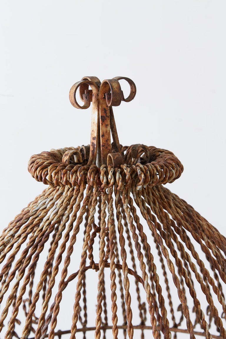 French Twisted Wrought Iron Standing Bird Cage at 1stDibs | wrought ...