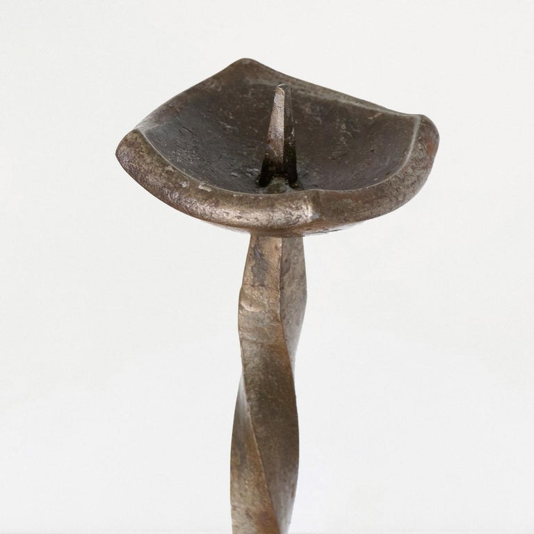 French Two-Arm Iron Candlestick For Sale at 1stDibs