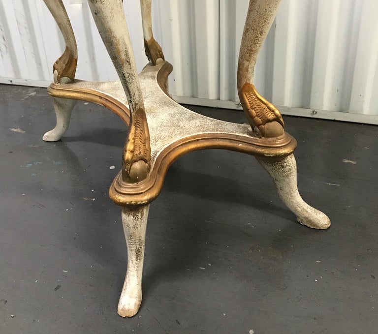 French Two-Tier Painted Swan Side Table For Sale at 1stDibs