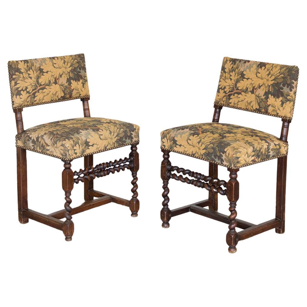 Antique French Country Corner Chair Oak Barley Twist Rush Seat Petite ...