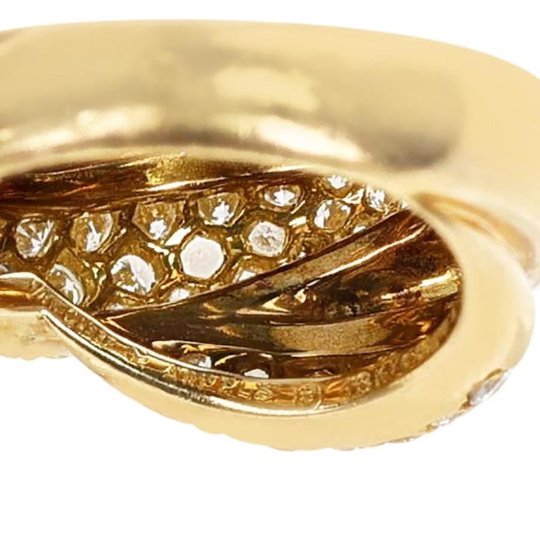 French Van Cleef and Arpels Diamond Four-Step Ring, 18k For Sale at 1stDibs