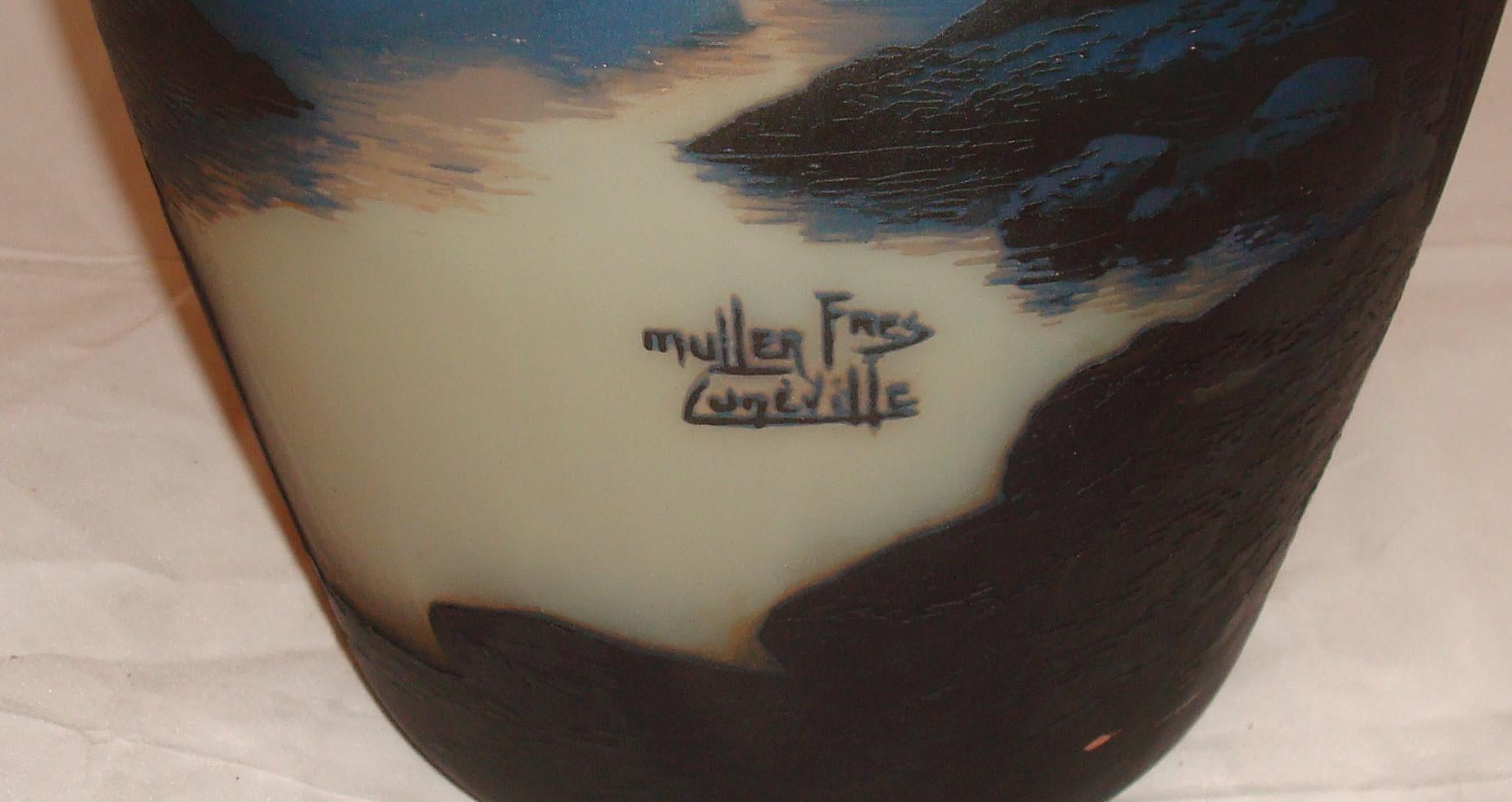 Vase, Sign: Muller Fres Luneville, Style:Jugendstil, Art Nouveau ...