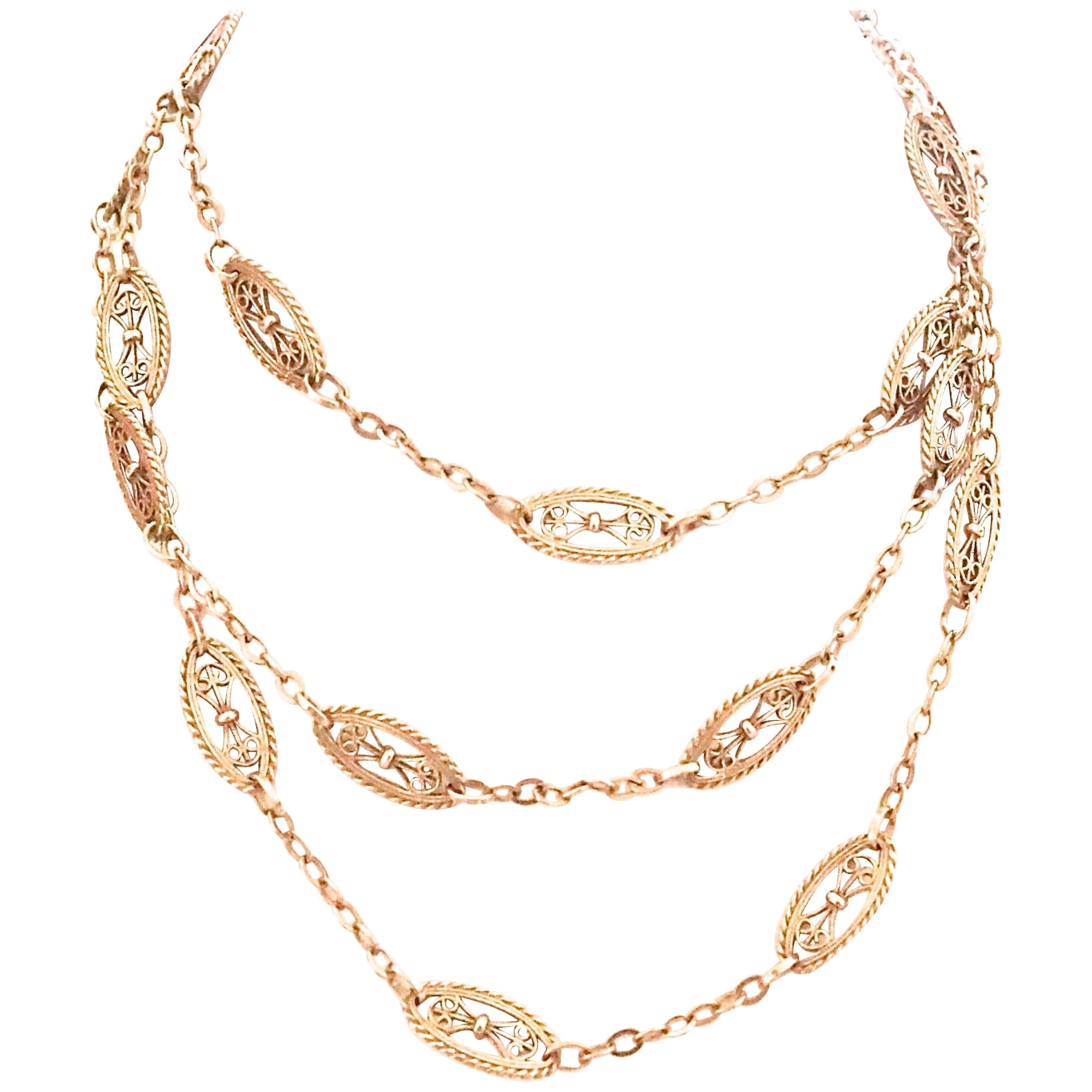 Antique French Gold Chain Necklace at 1stdibs