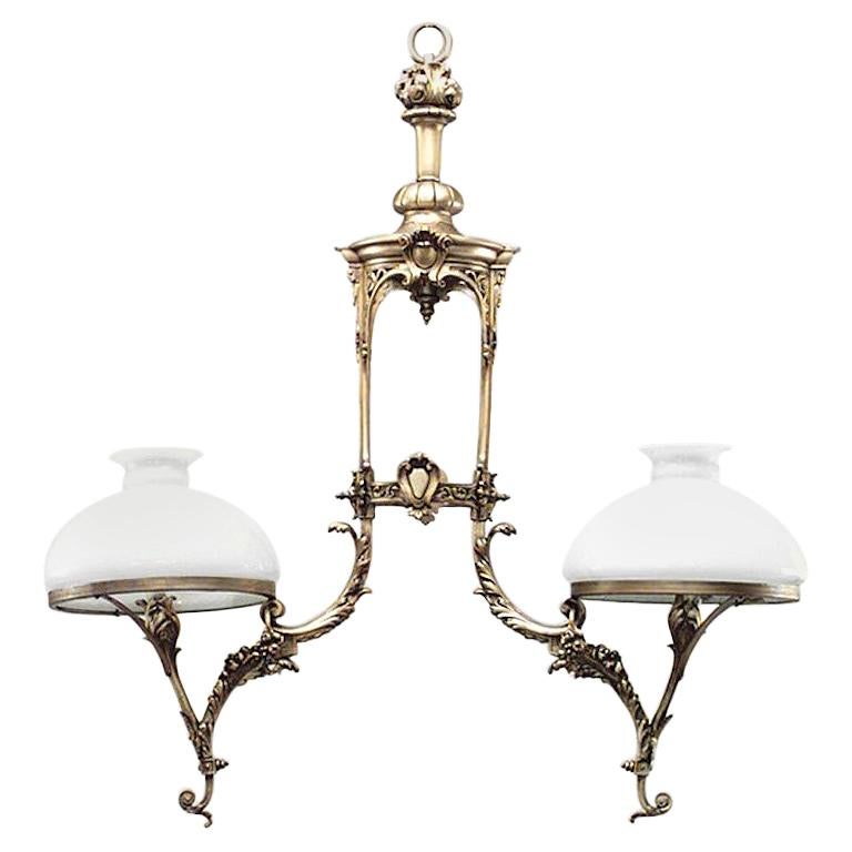 Monumental French Victorian Gilt Bronze Frosted Globe Chandelier ... Monumental French Victorian Gilt Bronze Frosted Globe Chandelier ...