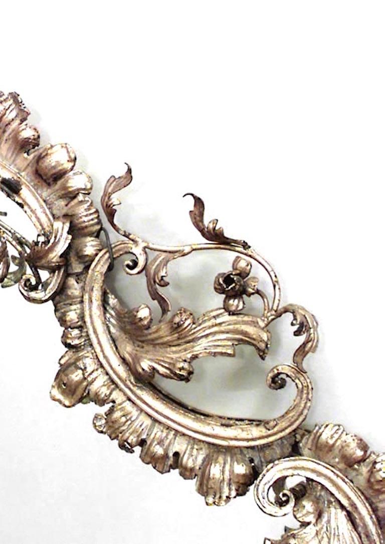 French Victorian Bronze Dore Scroll Wall Mirror For Sale at 1stDibs