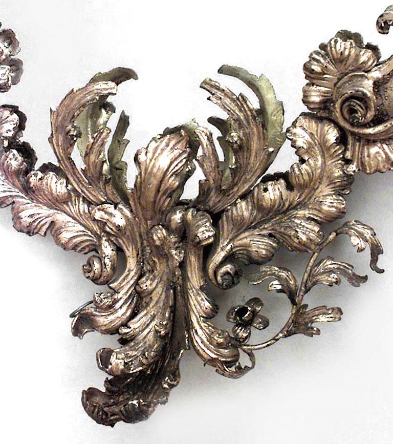 French Victorian Bronze Dore Scroll Wall Mirror For Sale at 1stDibs