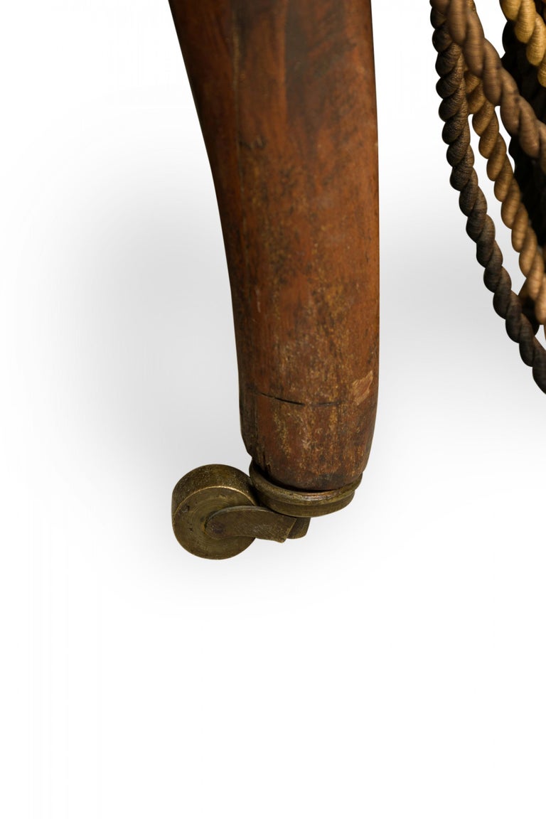 French Victorian Floral Needlepoint Upholstered Rope Fringe Trimmed ...