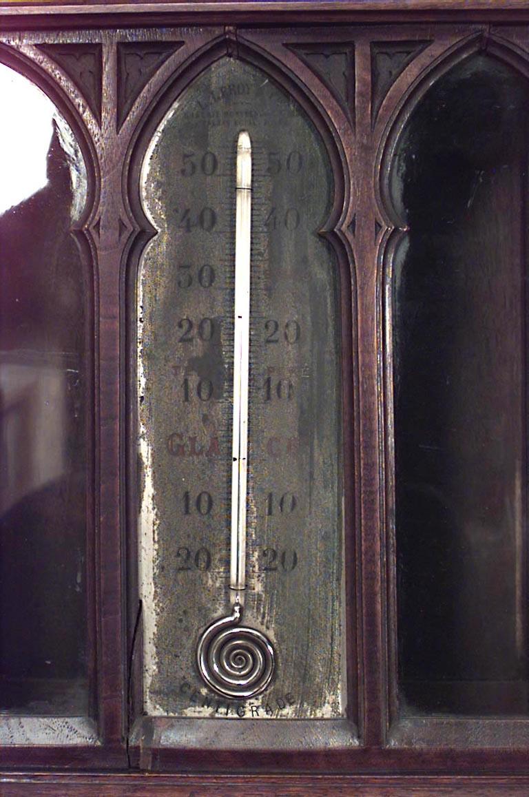 2-Piece Victorian Gothic Revival Barometer/Thermometer Set For Sale at ...