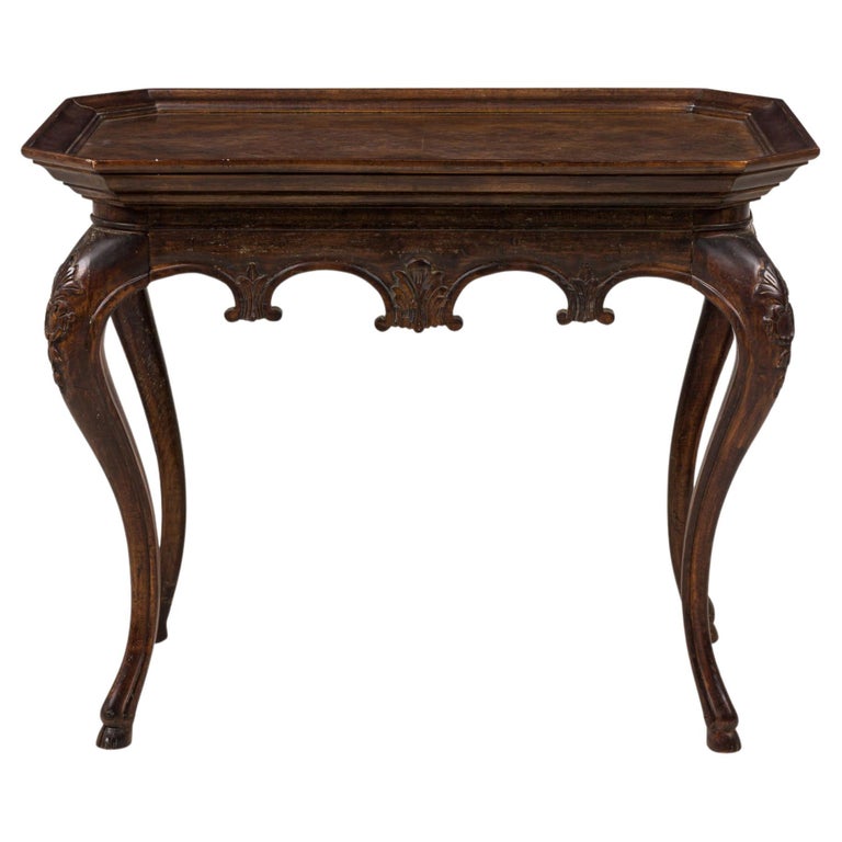 French Victorian-Style Carved Rectangular Canted Corner Console ...