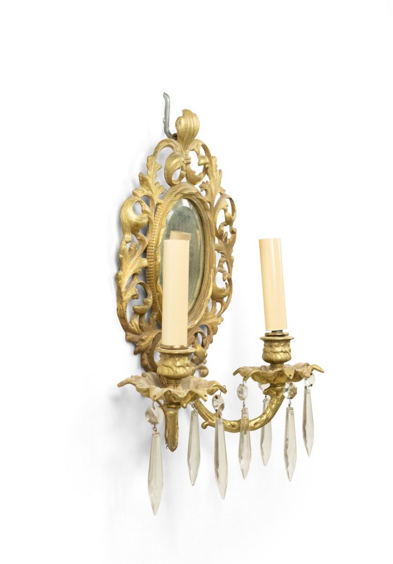 French Victorian Style Gilt Bronze Wall Sconce For Sale at 1stDibs