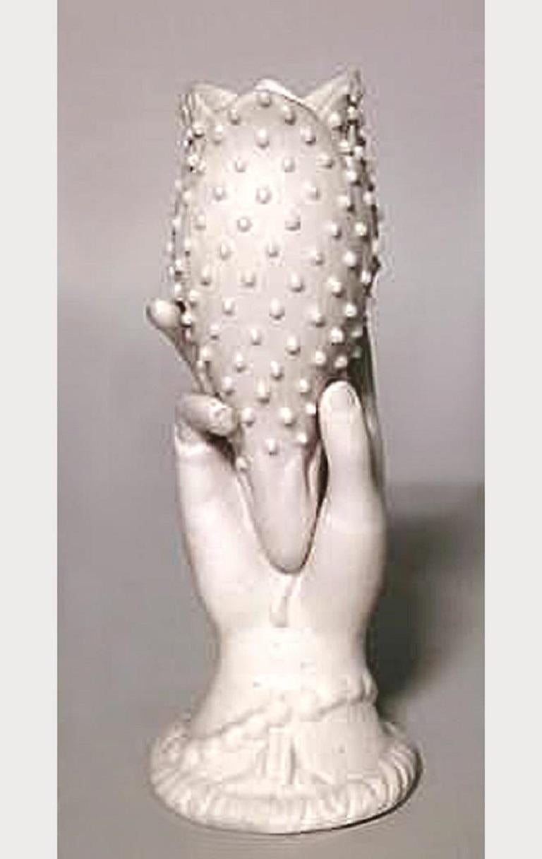 French Victorian White Parian Porcelain Hand Vase For Sale at 1stDibs