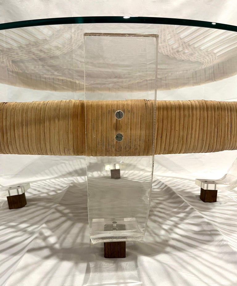 French Vintage 2-Tier Jacaranda Wood Weaved Rattan Sofa Table with ...