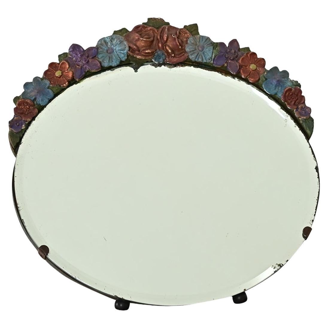 French Vintage Barbola Tabletop Mirror at 1stDibs