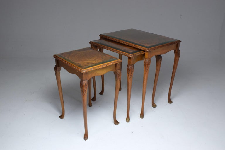 Three French Vintage Bookmatch Nesting Tables, 1960s-1970s For Sale at ...