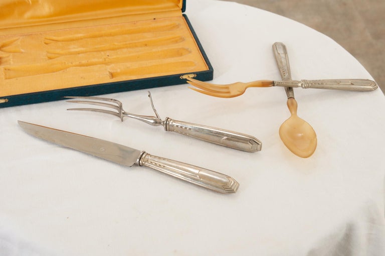 French Vintage Box of Serving Utensils For Sale at 1stDibs