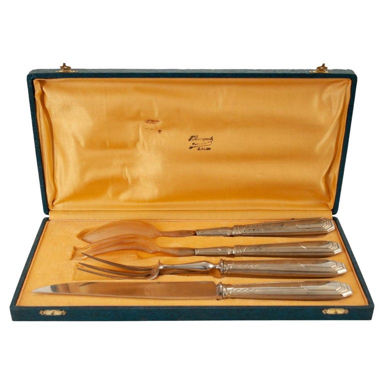 French Vintage Box of Serving Utensils For Sale at 1stDibs