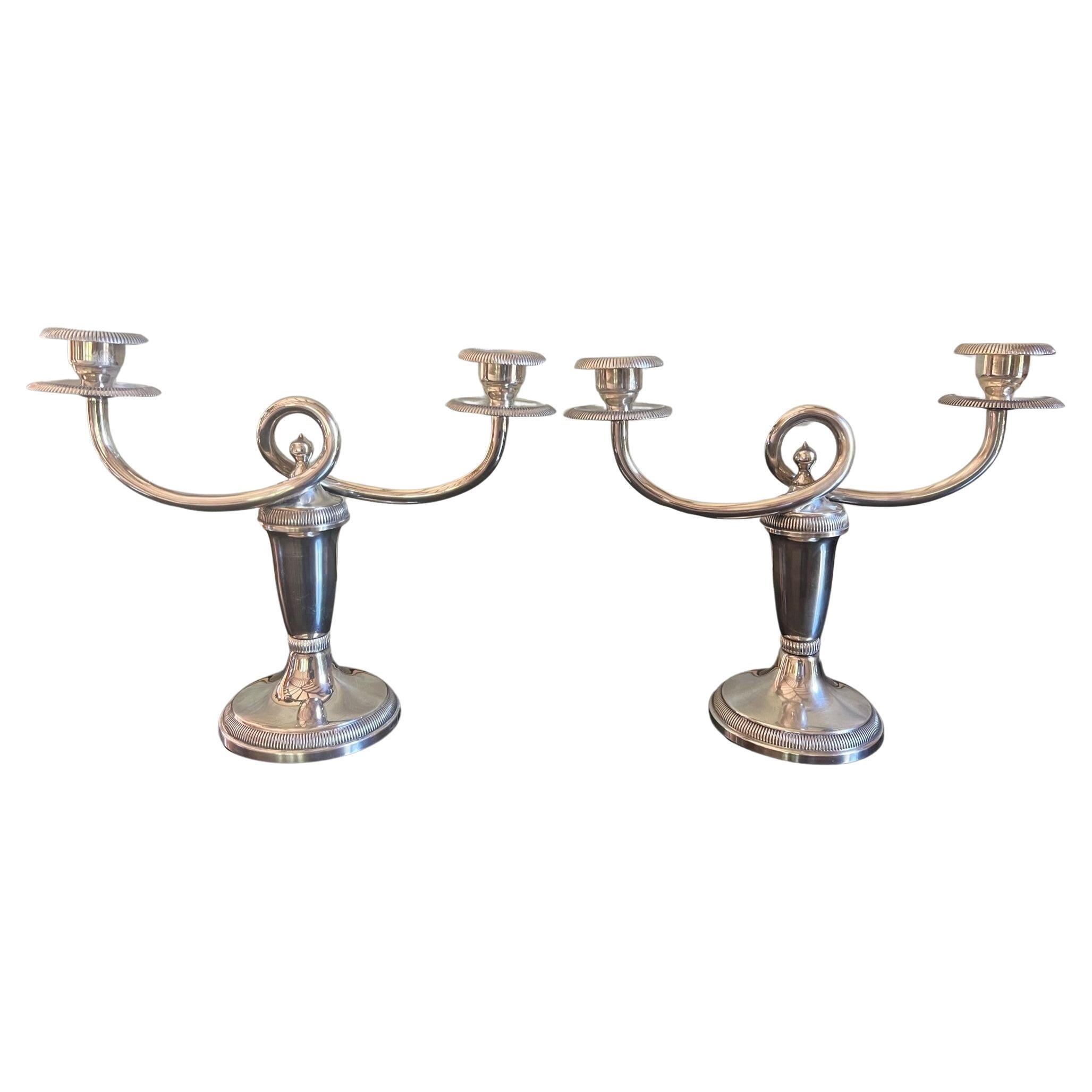 French Vintage Candelabras by Christofle- Set of 2, C. 1959 For Sale at ...