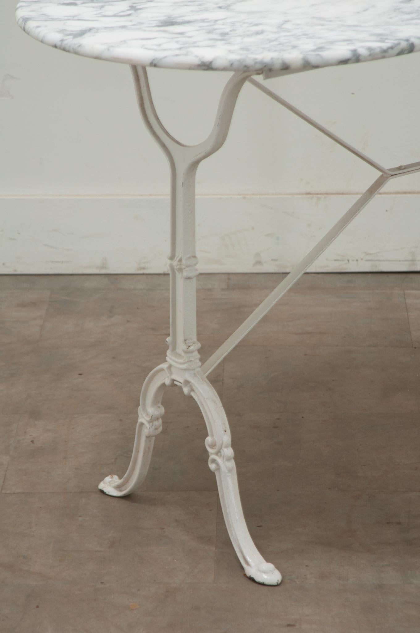 French Vintage Capsule Shaped Bistro Table at 1stDibs