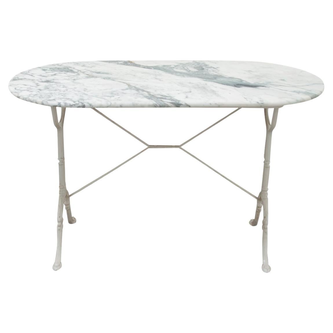 French Vintage Capsule Shaped Bistro Table at 1stDibs
