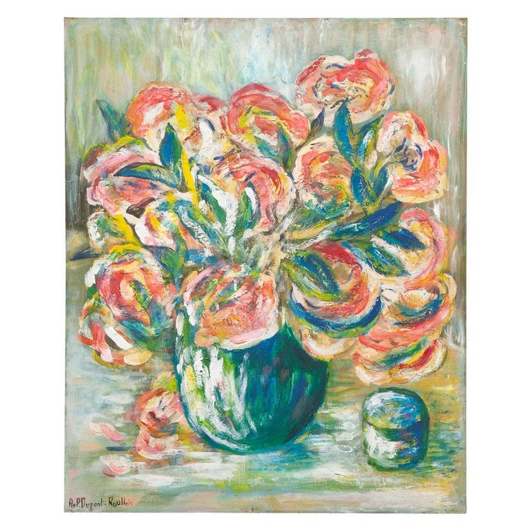 French Vintage Floral Still Life at 1stDibs