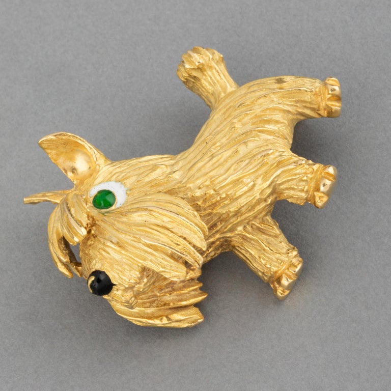 French Vintage Gold Brooch For Sale at 1stDibs