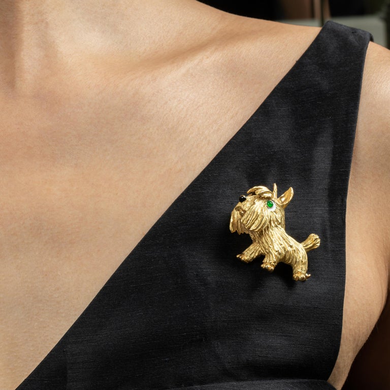 French Vintage Gold Brooch For Sale at 1stDibs